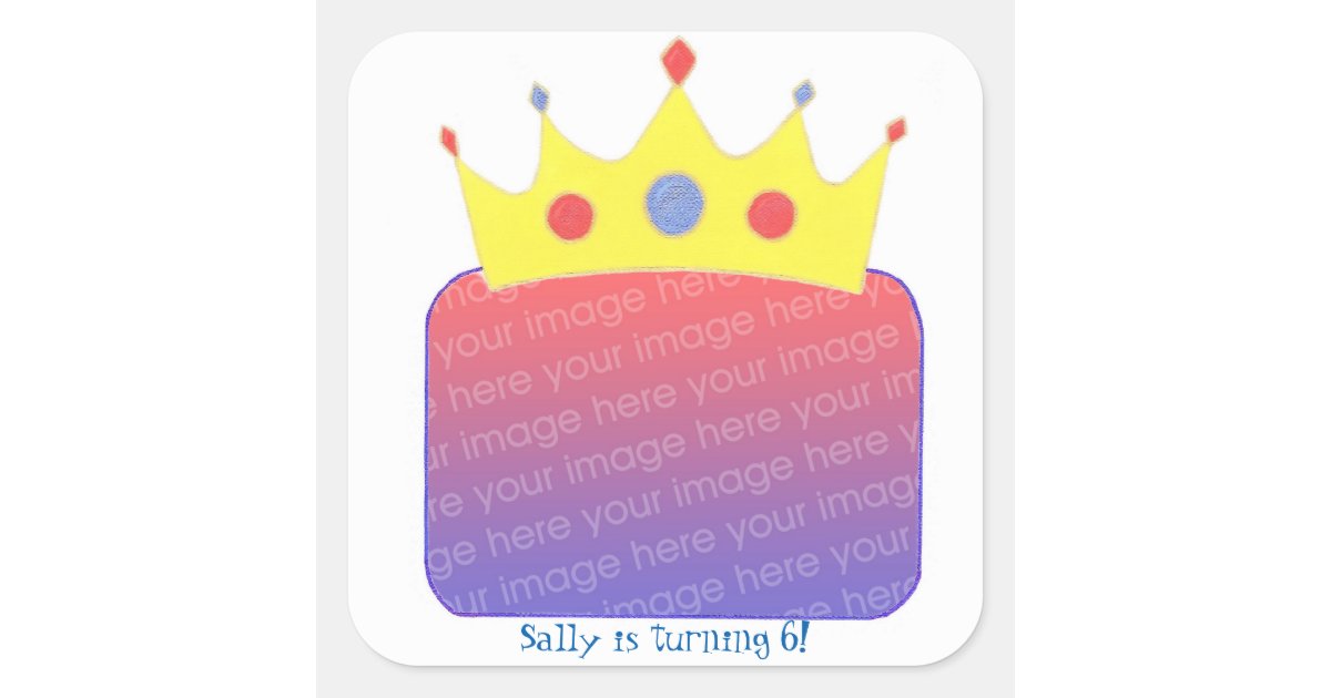 Princess Crown Add Photo Birthday Stickers | Zazzle