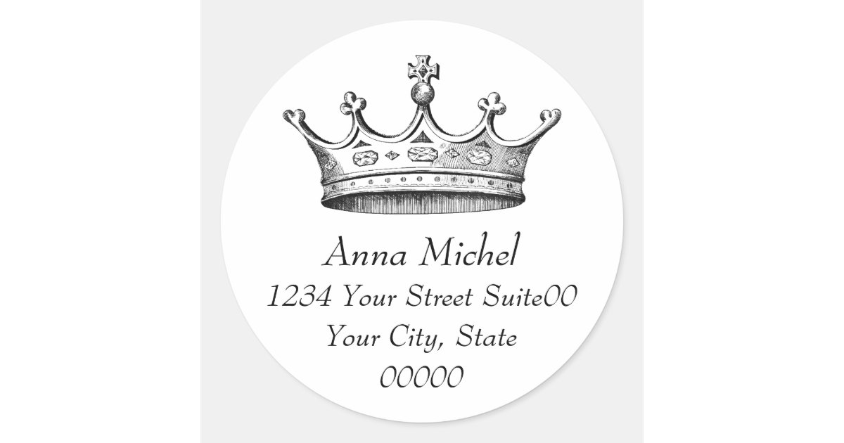 Princess Crown Address Sticker | Zazzle