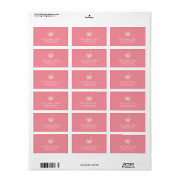 Princess Crown Kids Address Label | Zazzle
