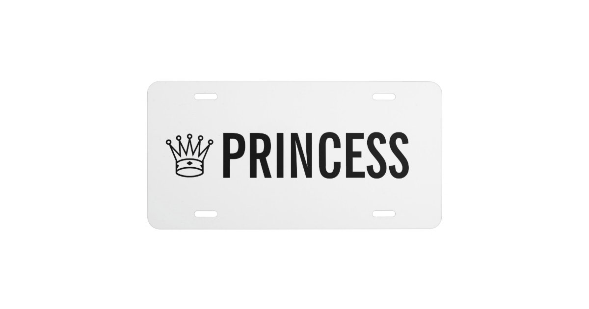 Princess Crown License Plate | Zazzle