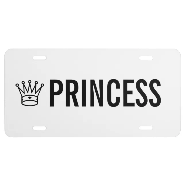 Princess Crown License Plate | Zazzle