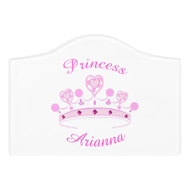 Princess Crown Personalized Door Sign | Zazzle
