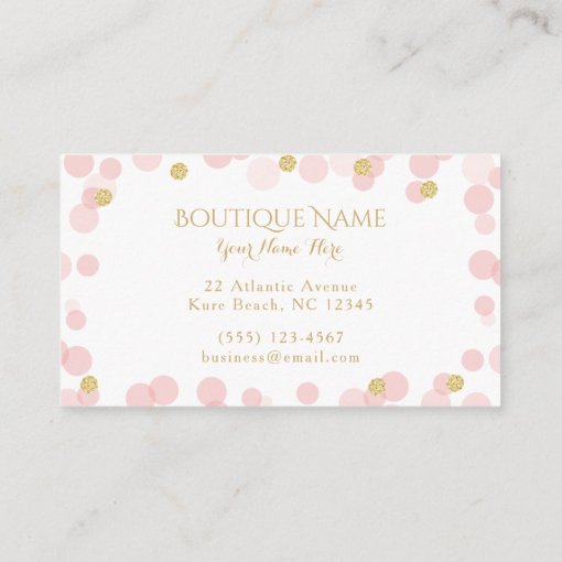 Princess Crown Pink Gold Boutique Business Card | Zazzle