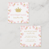 Princess Crown Pink Gold Boutique Business Card | Zazzle