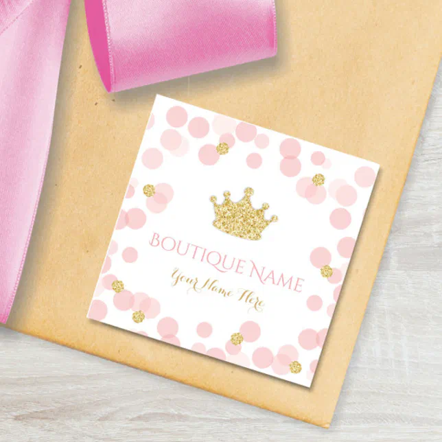 Princess Crown Pink Gold Boutique Business Card | Zazzle