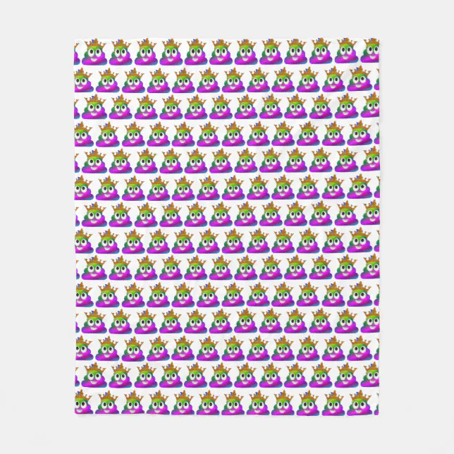 Princess Crown Rainbow Emoji Poop Fleece Blanket | Zazzle