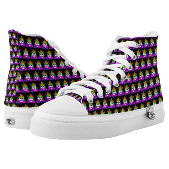 Princess Crown Rainbow Emoji Poop High-Top Sneakers | Zazzle.com