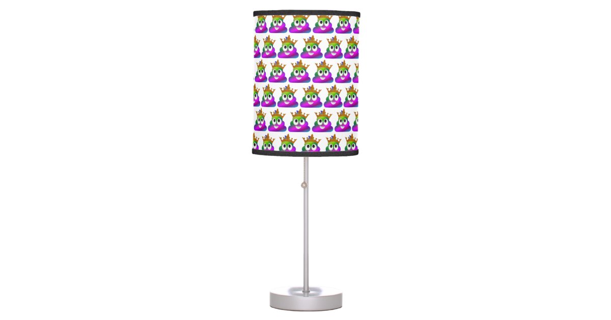 Princess Crown Rainbow Emoji Poop Table Lamp | Zazzle