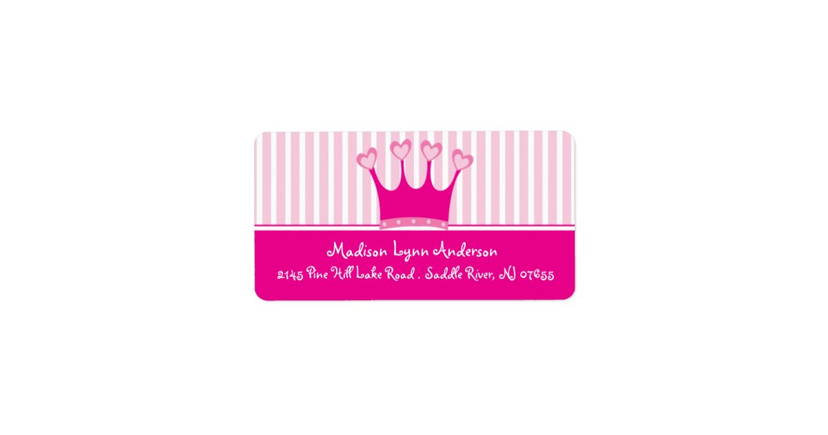 Princess Crown Return Address Labels. Label | Zazzle