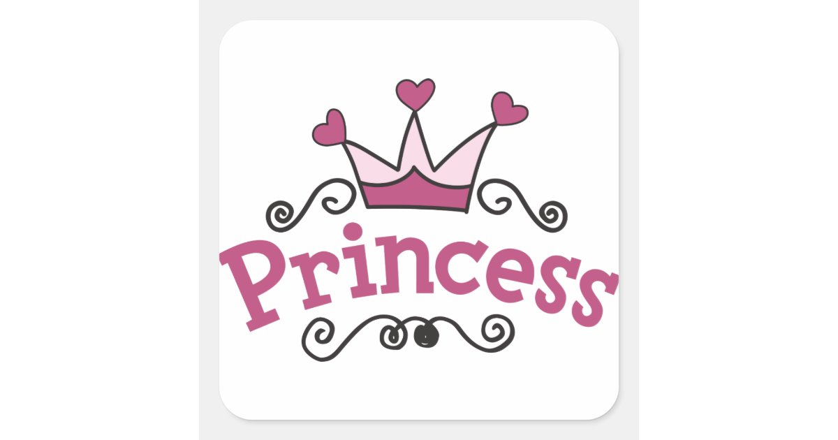 Princess Crown Square Sticker | Zazzle