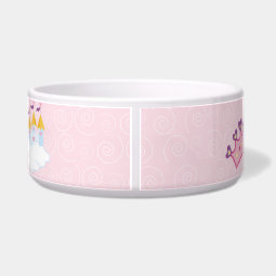 Princess Custom Pet Dog Food Bowl - Pink | Zazzle