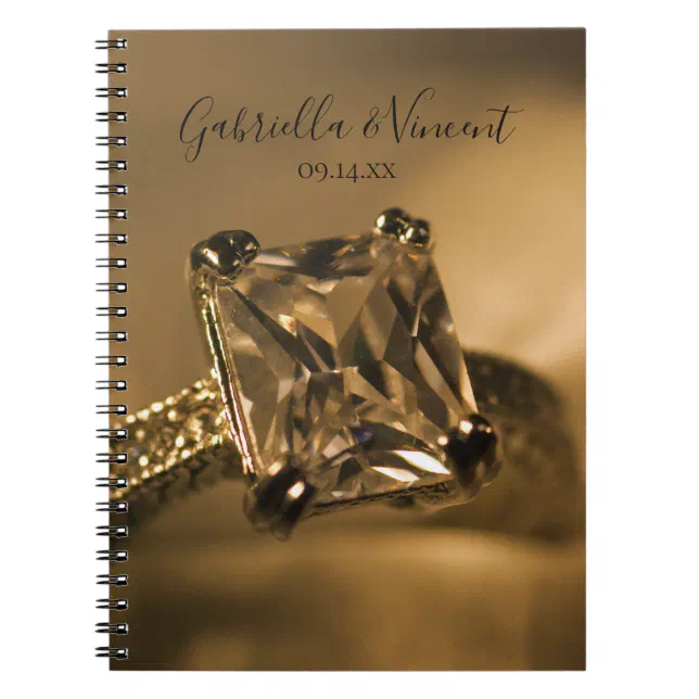 Princess Cut Diamond Engagement Ring Wedding Notebook | Zazzle