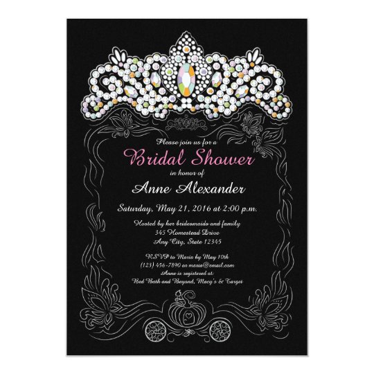 Princess Diamond Tiara Bridal Shower Invitations | Zazzle.com