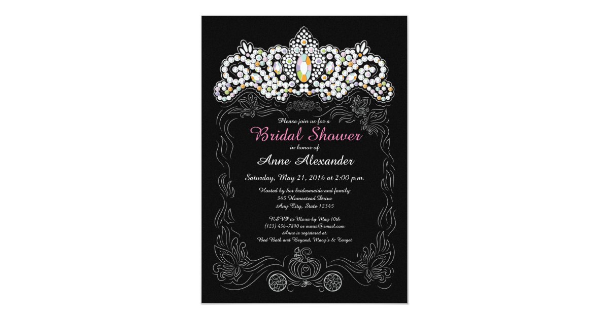 Princess Diamond Tiara Bridal Shower Invitations | Zazzle.com
