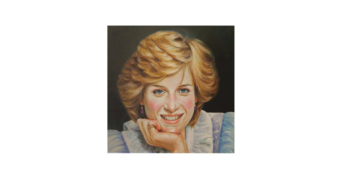 PRINCESS DIANA Oil Painting Portrait Puzzle Wood Wall Art | Zazzle
