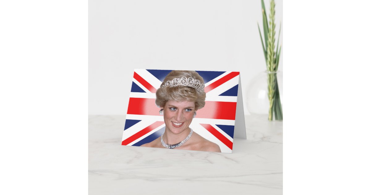 Princess Diana Union Jack Holiday Card | Zazzle