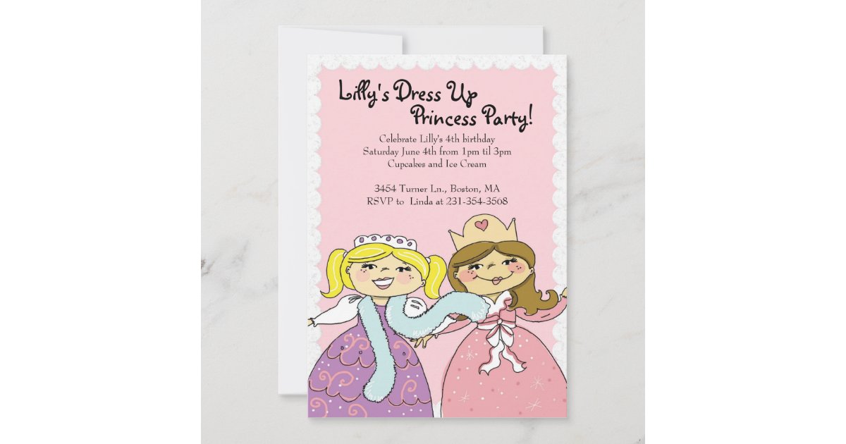 Princess, Dress Up Themed Birthday Party Invites | Zazzle