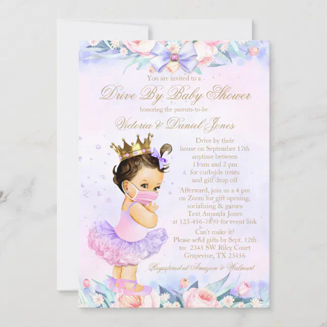 Princess Drive By Baby Shower Invitation | Zazzle