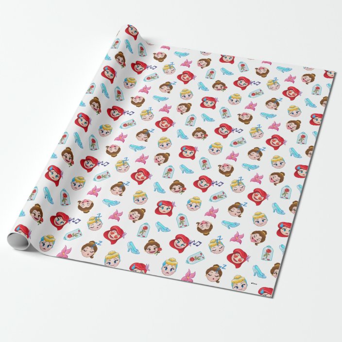 Princess Emoji Pattern Wrapping Paper | Zazzle.com