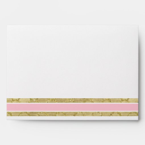Princess Envelope, Pink, Faux Gold Glitter Envelope | Zazzle