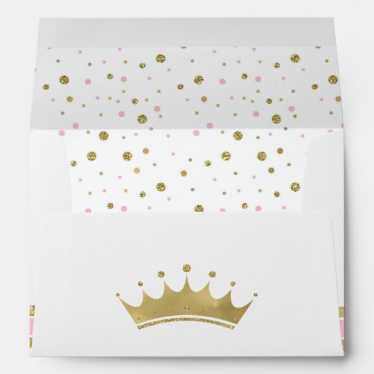 Princess Envelope, Pink, Faux Gold Glitter Envelope | Zazzle.com