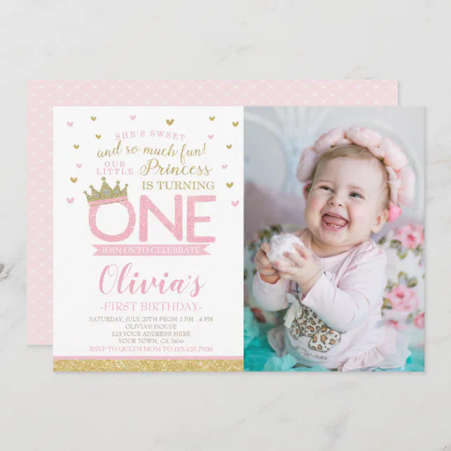 Princess First Birthday Invitation | Zazzle