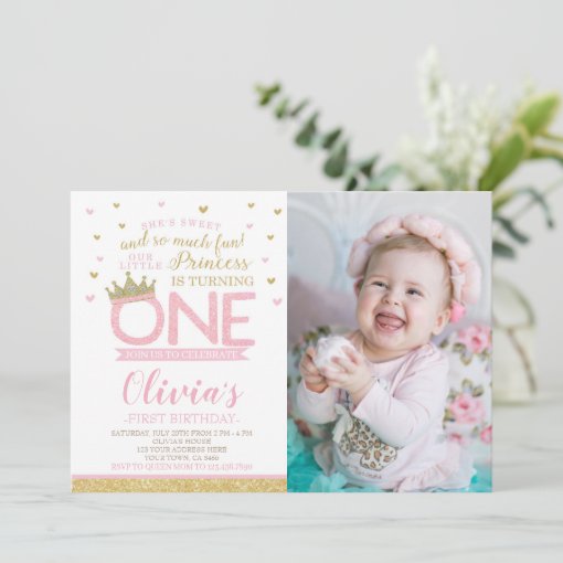 Princess First Birthday Invitation | Zazzle