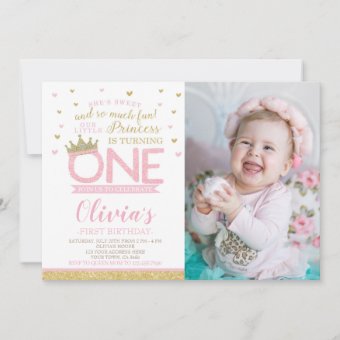 Princess First Birthday Invitation | Zazzle