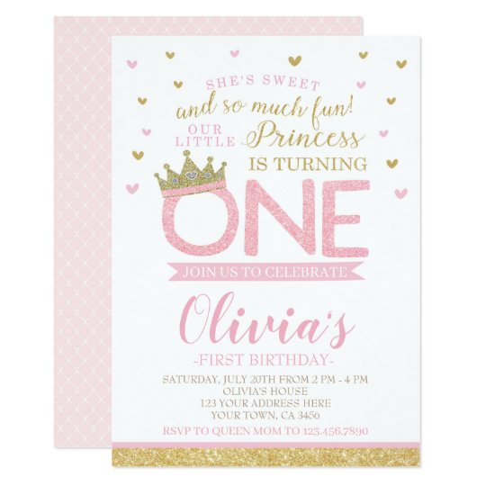 Princess First Birthday Invitation | Zazzle.com