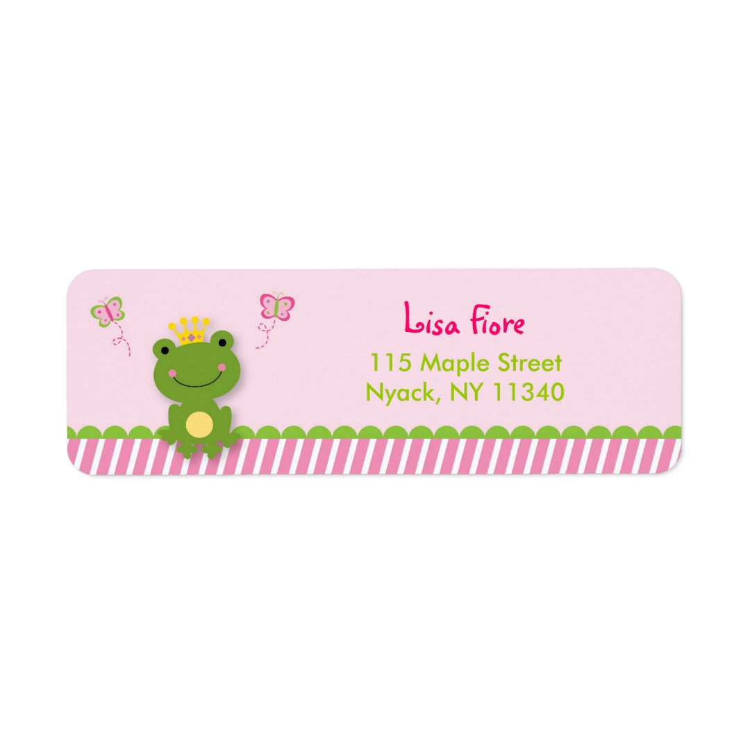 Princess Frog Fairy Tale Address Labels | Zazzle