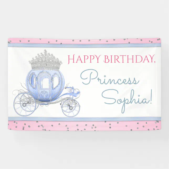 Princess Girls Birthday Party Banner | Zazzle
