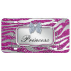 Pink princess license plate with personalized name | Zazzle.com