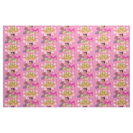 Pink Princess Crowns Fabric | Zazzle