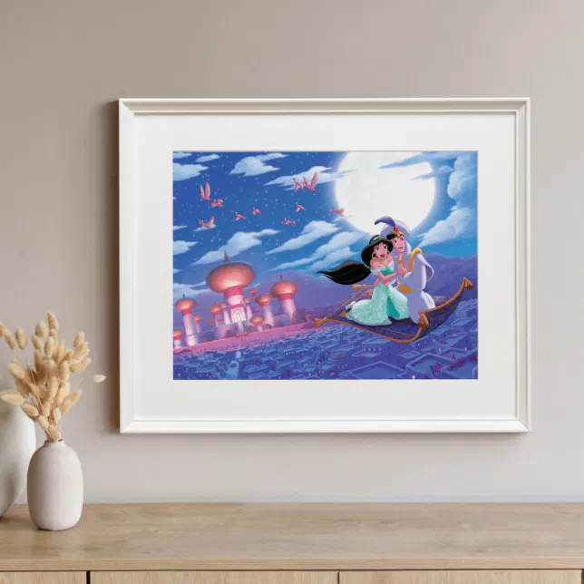Princess Jasmine and Aladdin on Magic Carpet Poster | Zazzle