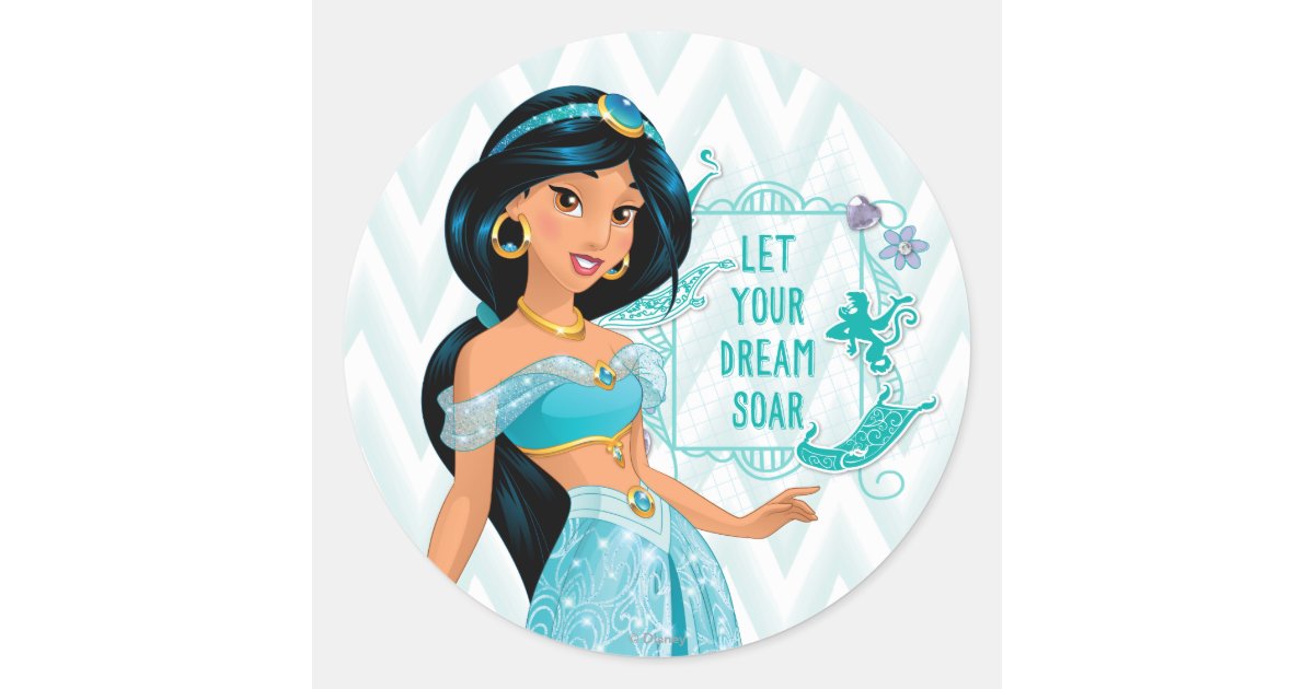 Princess Jasmine Classic Round Sticker | Zazzle