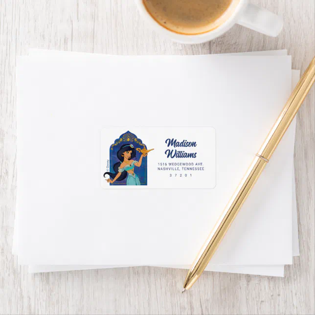 Princess Jasmine Enchanted Birthday Label | Zazzle