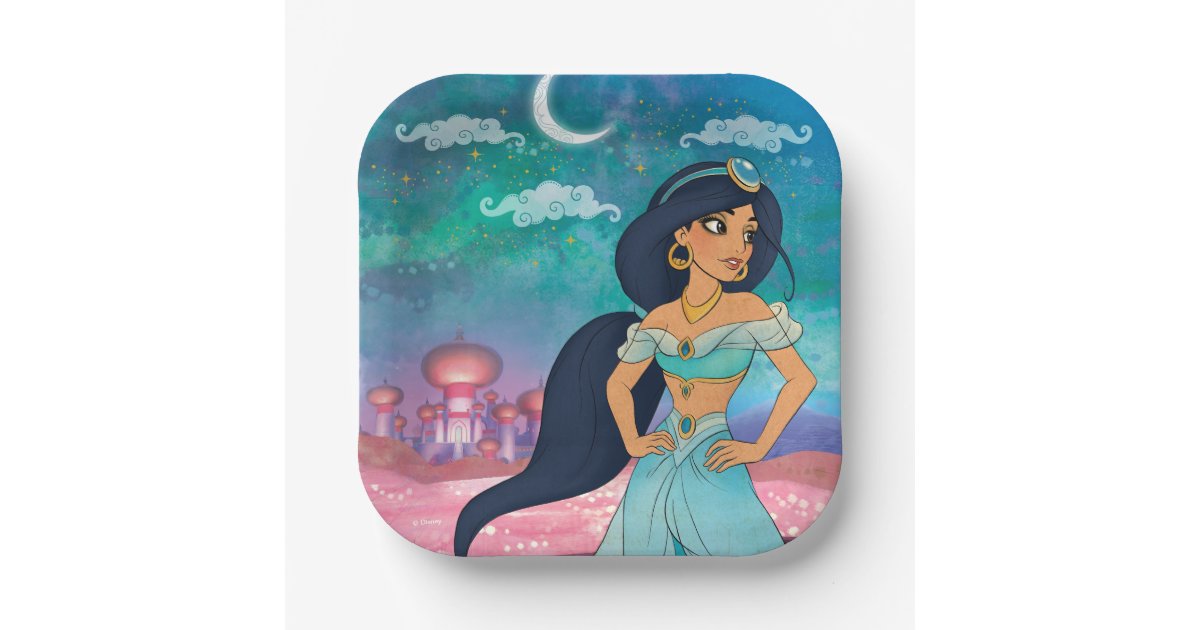Princess Jasmine Enchanted Birthday Paper Plates | Zazzle