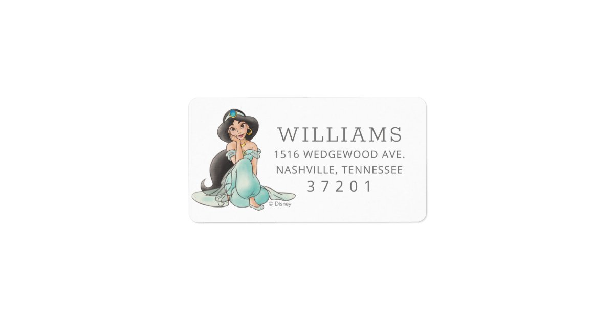 Princess Jasmine | Girl Baby Shower Label | Zazzle