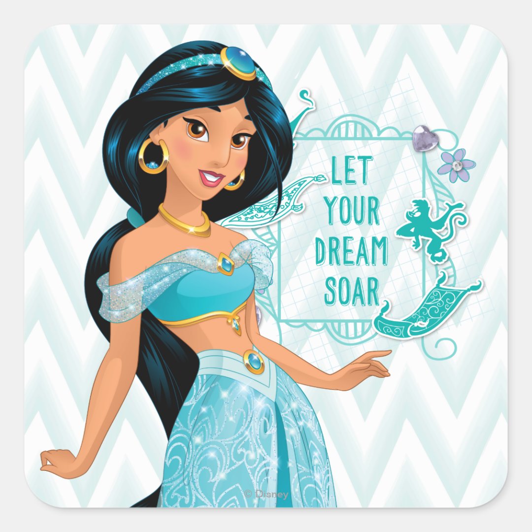 Princess Jasmine Square Sticker | Zazzle