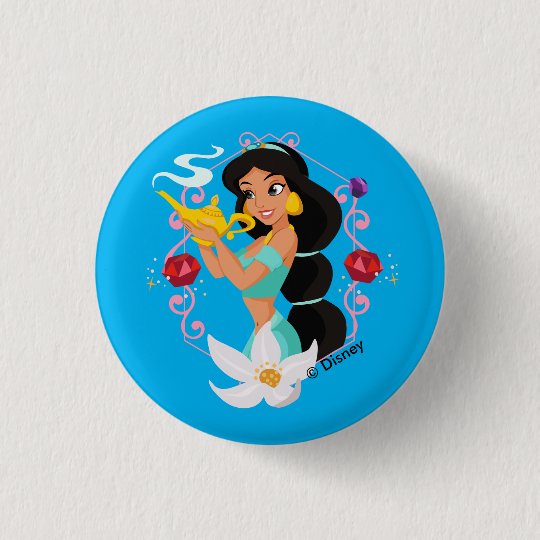 Princess Jasmine With Magic Lamp Button | Zazzle.com