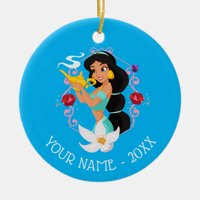 Princess Jasmine With Magic Lamp Ceramic Ornament | Zazzle