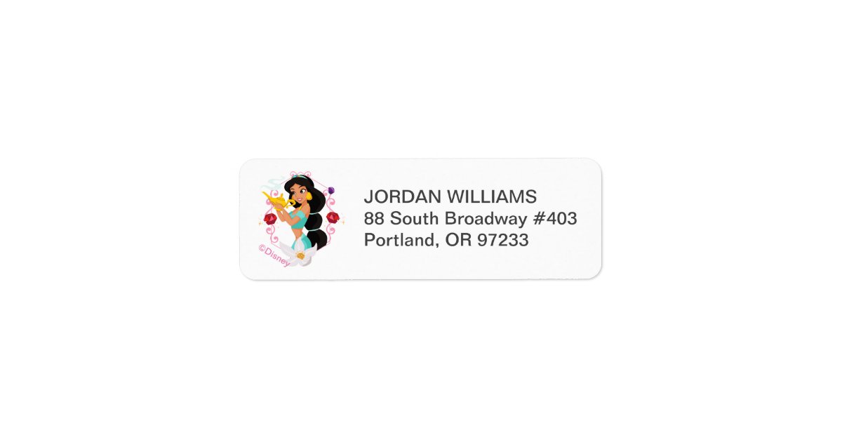 Princess Jasmine With Magic Lamp Label | Zazzle