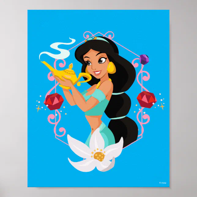 Princess Jasmine With Magic Lamp Poster | Zazzle
