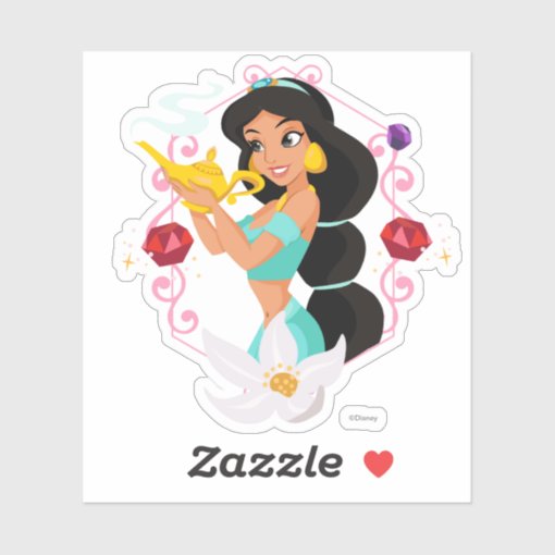Princess Jasmine With Magic Lamp Sticker | Zazzle