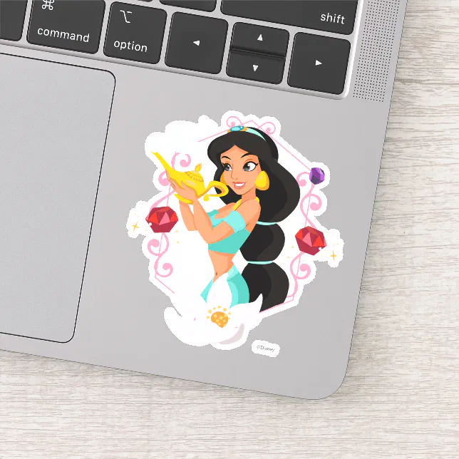 Princess Jasmine With Magic Lamp Sticker | Zazzle
