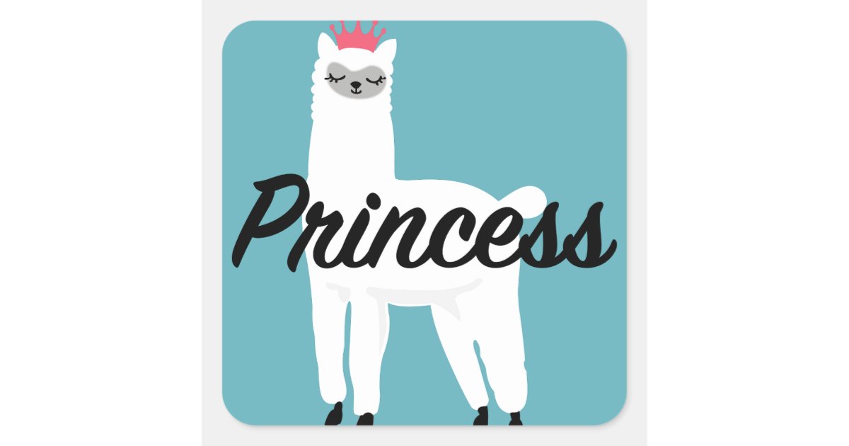 Princess Lama Design - Square Stickers | Zazzle