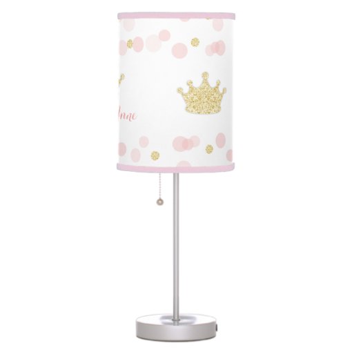 Princess Little Girl's Room Table Lamp Pink Gold | Zazzle