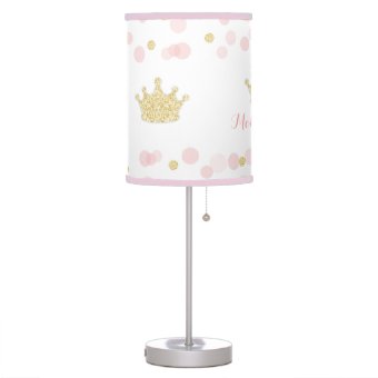 Princess Little Girl's Room Table Lamp Pink Gold | Zazzle