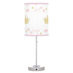 Princess Little Girl's Room Table Lamp Pink Gold | Zazzle