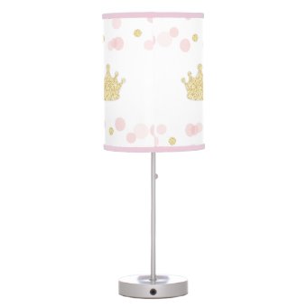 Princess Little Girl's Room Table Lamp Pink Gold | Zazzle